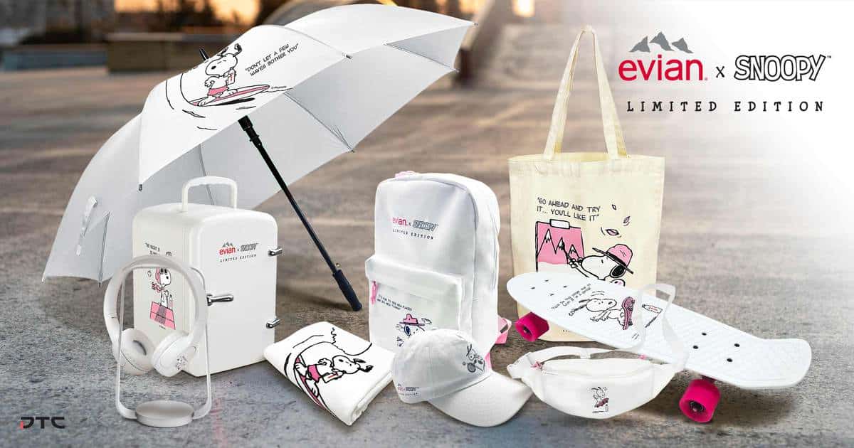 Evian x Snoopy IP Licensed Promotional Merchandise by DTC World